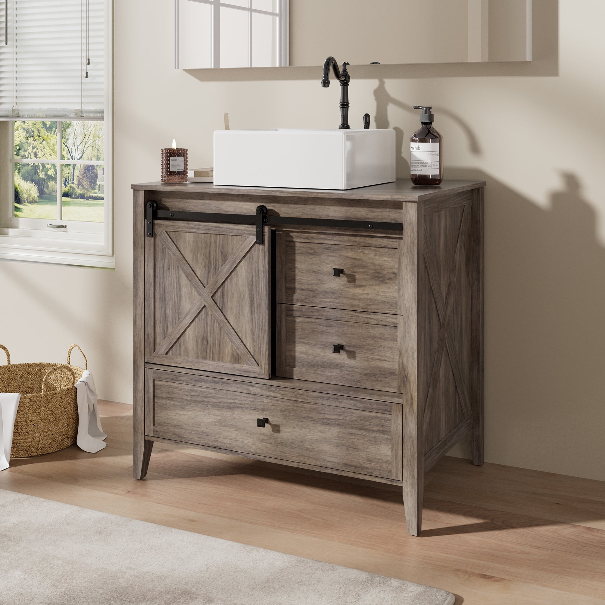 VNN Bathroom Vanity with Sink - 36 Inch Bathroom Vanity with Sink ...