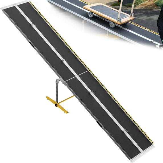 VNN Portable Wheelchair Ramp 12FT, Seamless Non-Slip Aluminum Material ...