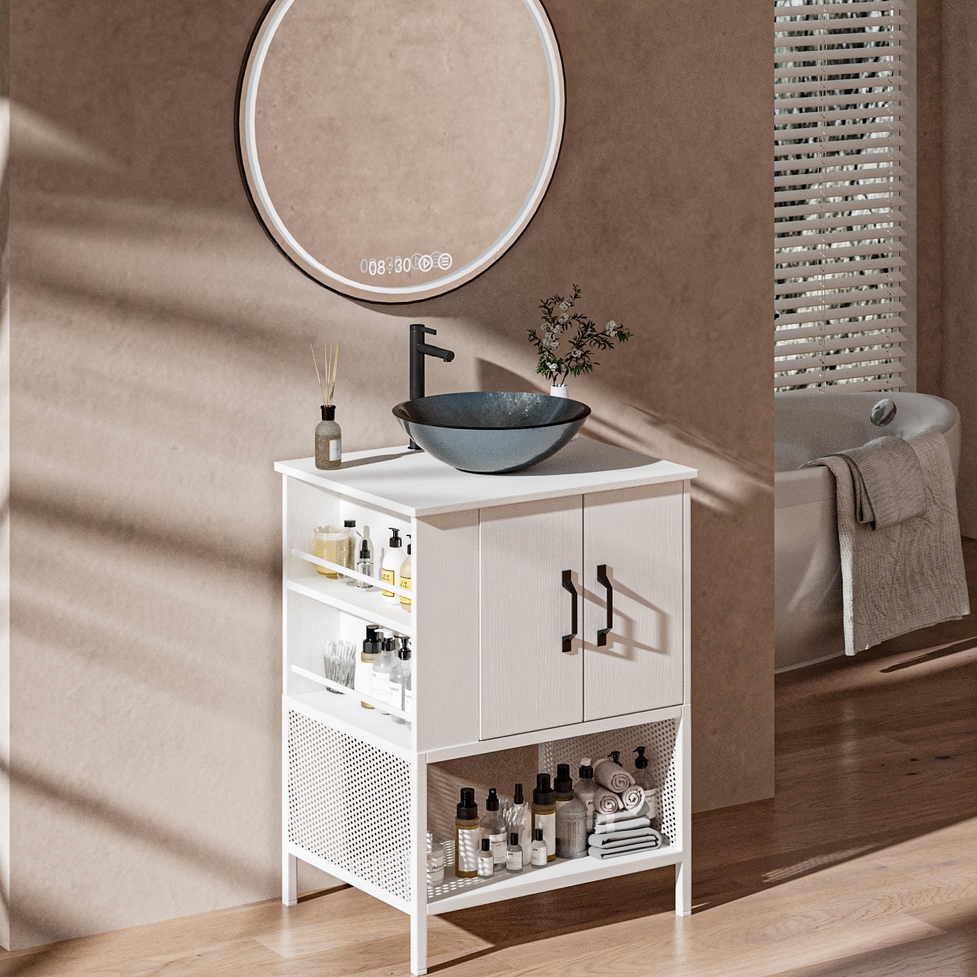 VNN Small Bathroom Vanity with Sink - 24 Inch Vanity with Sink ...