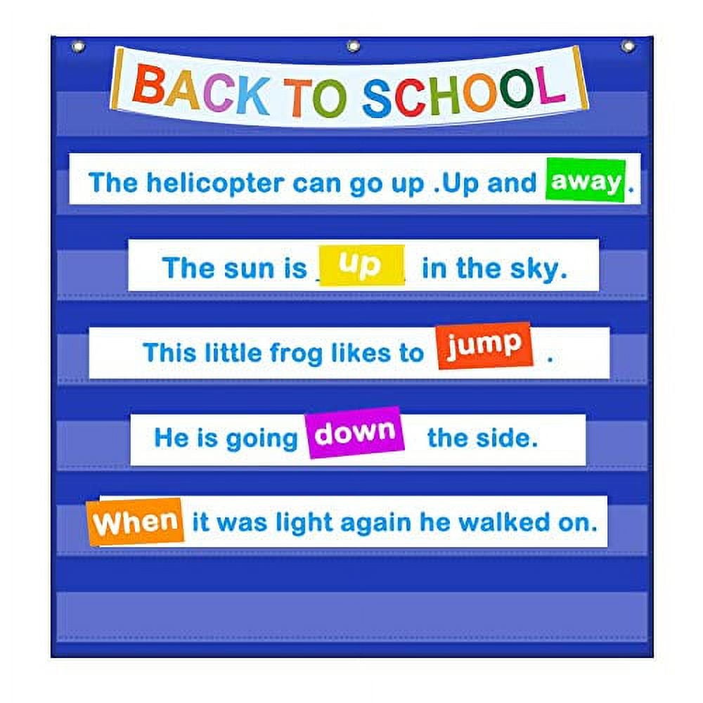 VNOM Standard Pocket Chart Clear7 Pockets Chart for Classroom & Home ...