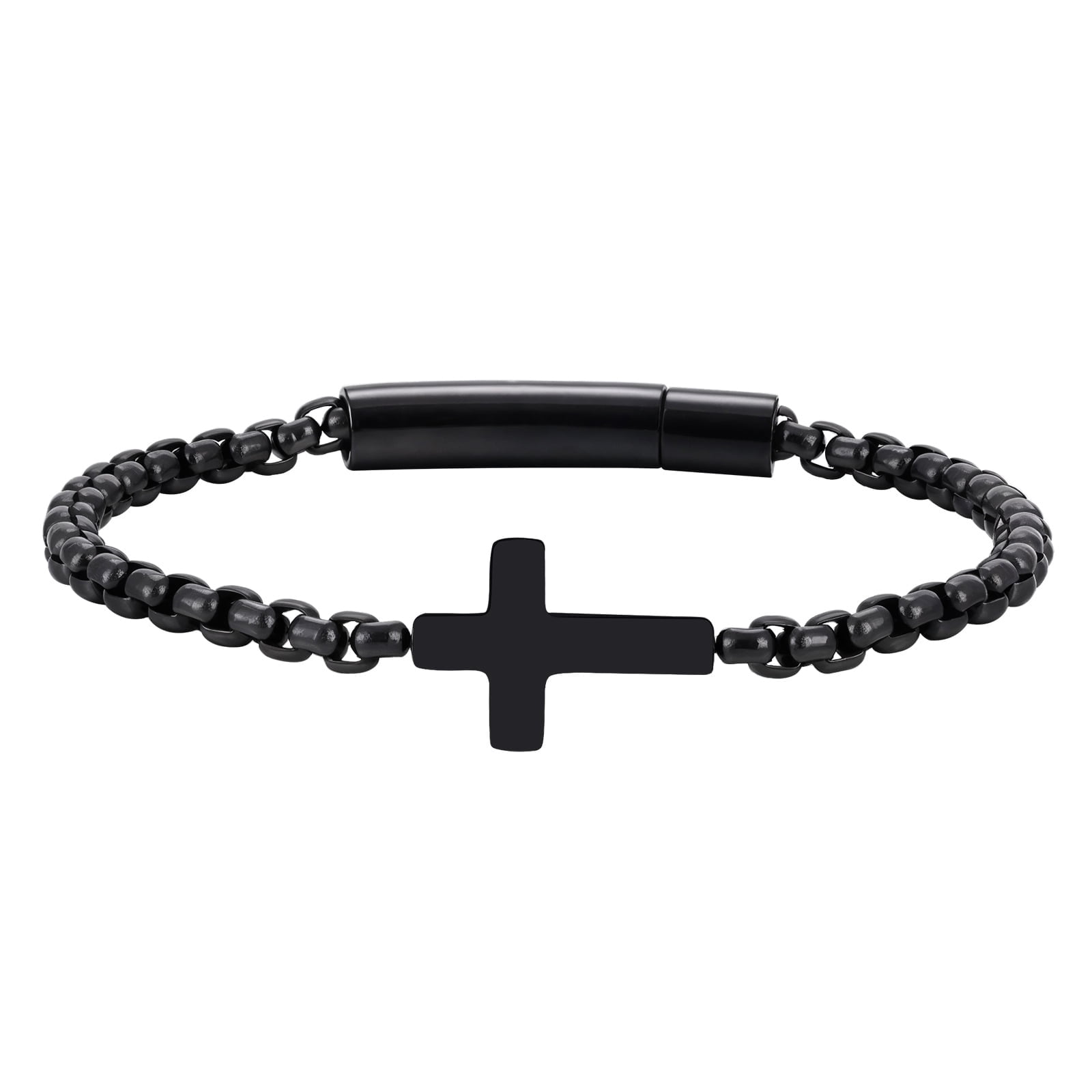 VNOX Cross Bracelet for Men,Cross Chain,Stainless Steel Bracelets Rolo ...