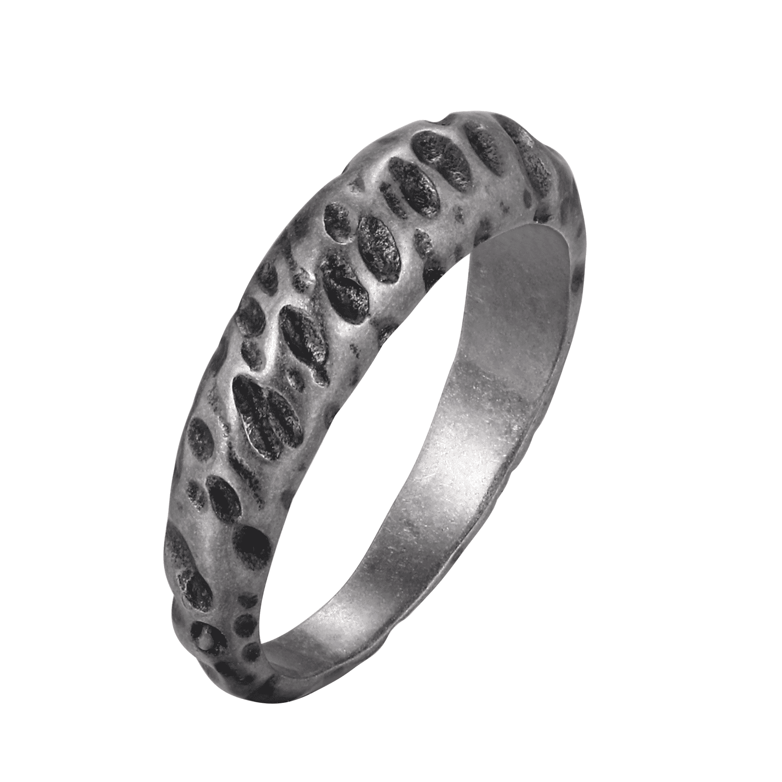 VNOX Men's Stainless Steel Hammered Surface Ring Classic Simple Signet ...