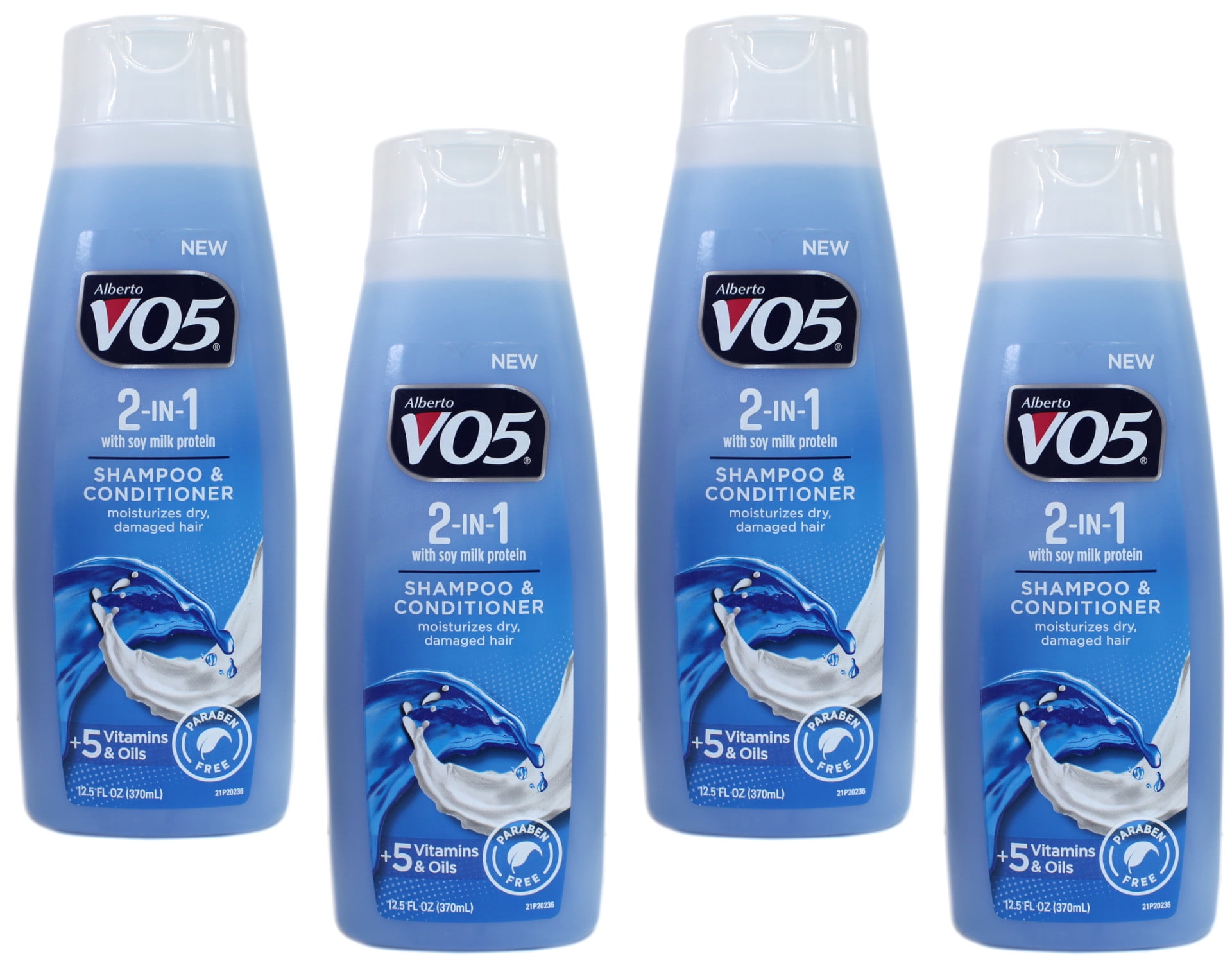 Alberto VO5 Moisturizing Shampoo and Conditioner, 2-in-1, 12.5 oz, 4 ...