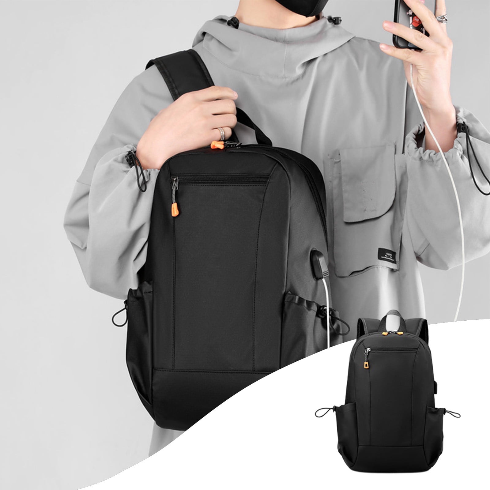 VOAVEKE Bag,Multi USB High Capacity Functional Backpack Pack, Double ...