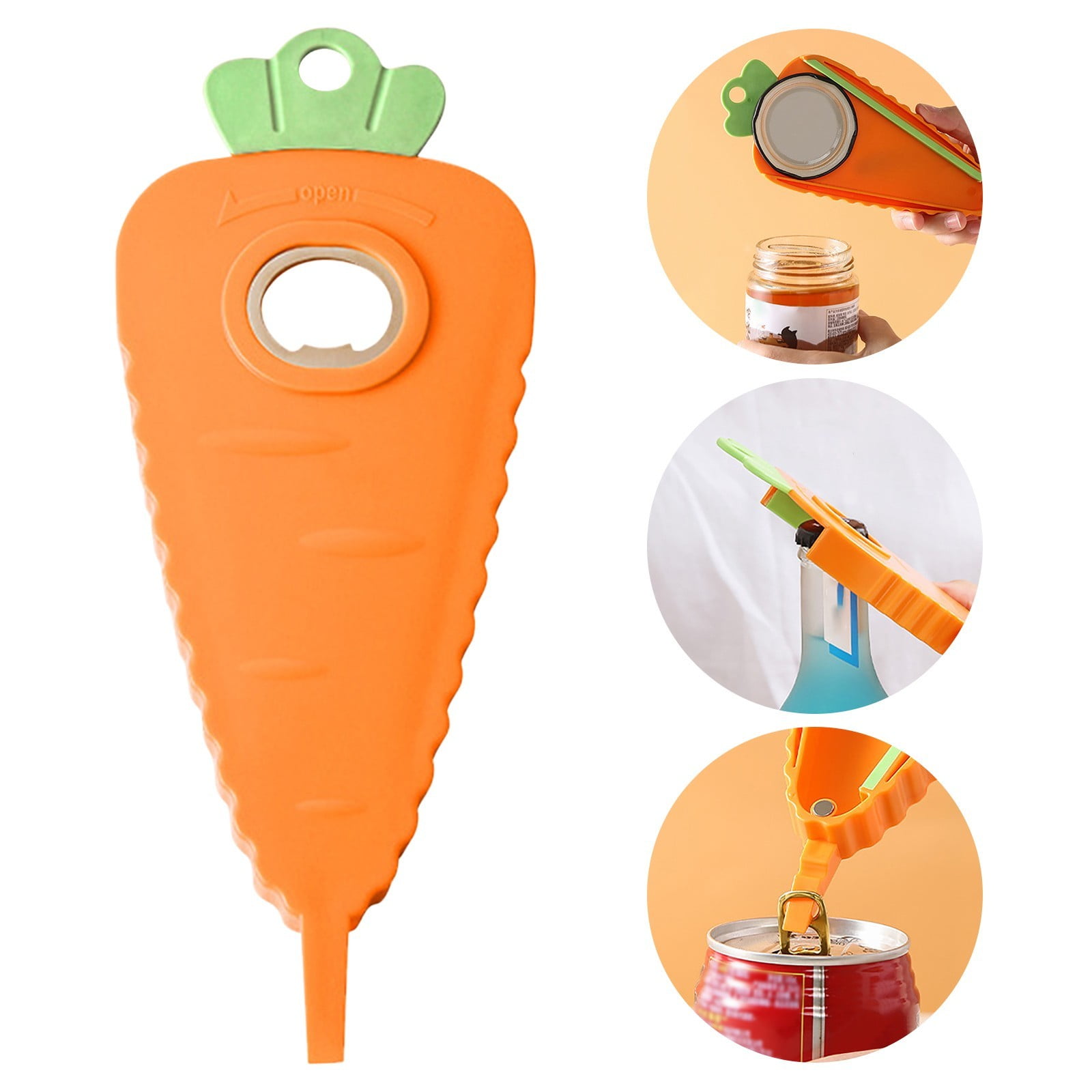 VOAVEKE Can Opener Carrot Magnetic Suction Bottle Opener Non-slip Cap ...