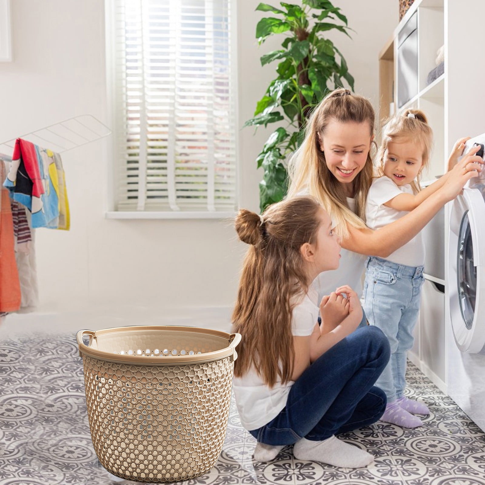 VOAVEKE Clothes Baskets,Laundry Hamper,Portable Dirty Clothes Basket ...