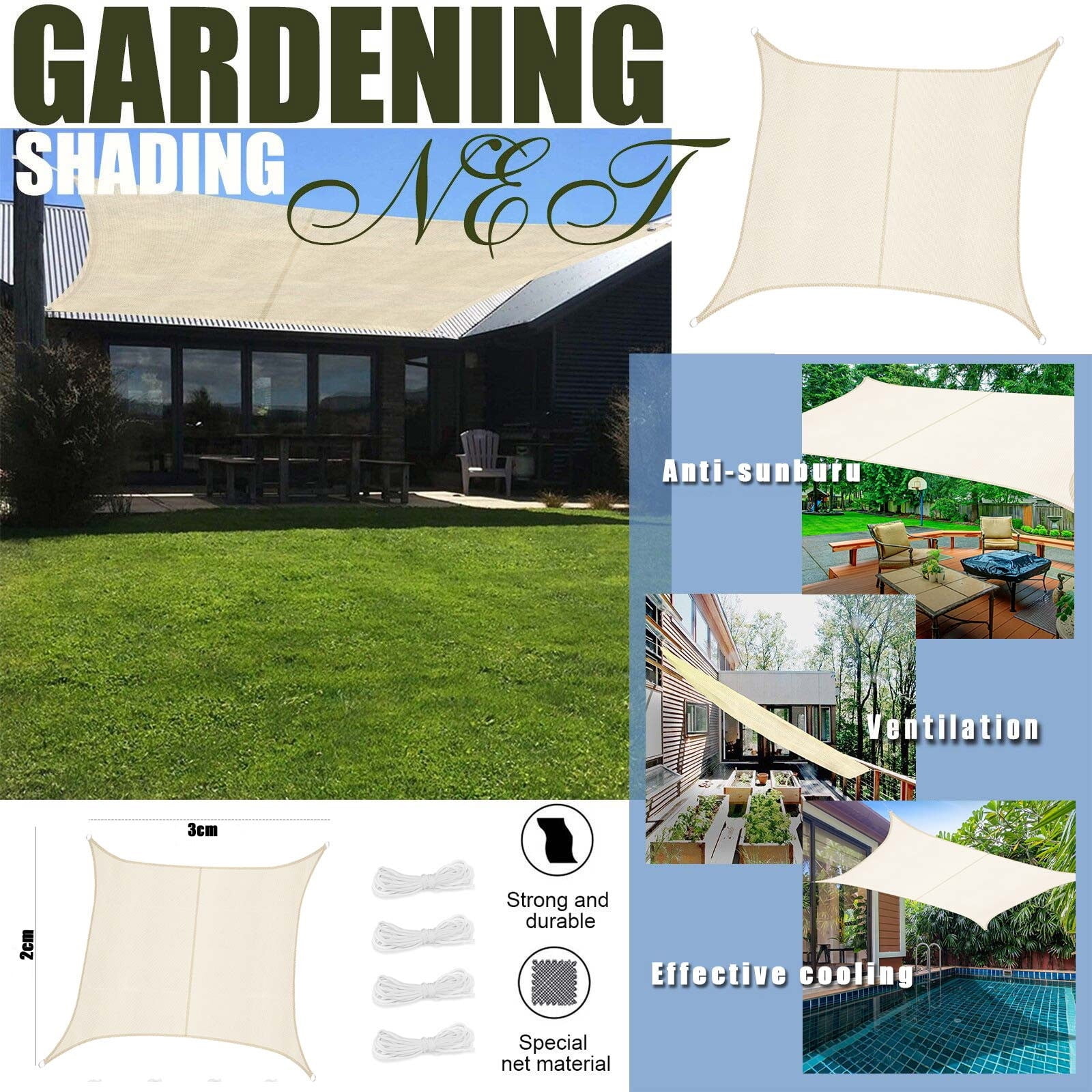 VOAVEKE Pool Skimmer,Pool Net,Outdoor Sunshade Swimming Pool Sun Awning ...