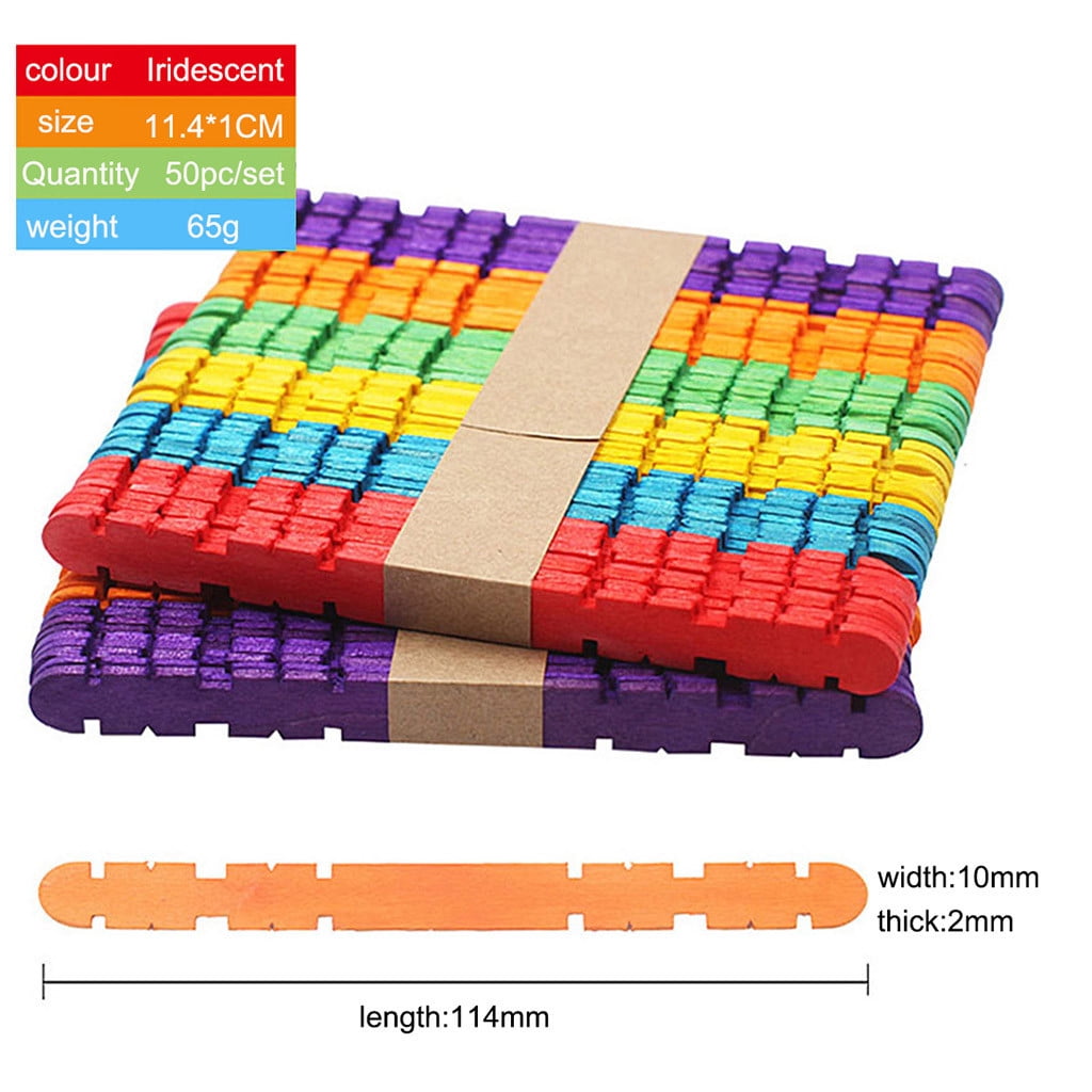 VOAVEKE Popsicle Sticks For Crafts,Large Popsicle Sticks,50 Pcs Sticks ...