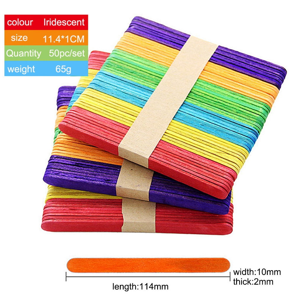 VOAVEKE Popsicle Sticks For Crafts,Large Popsicle Sticks,50 Pcs Sticks ...