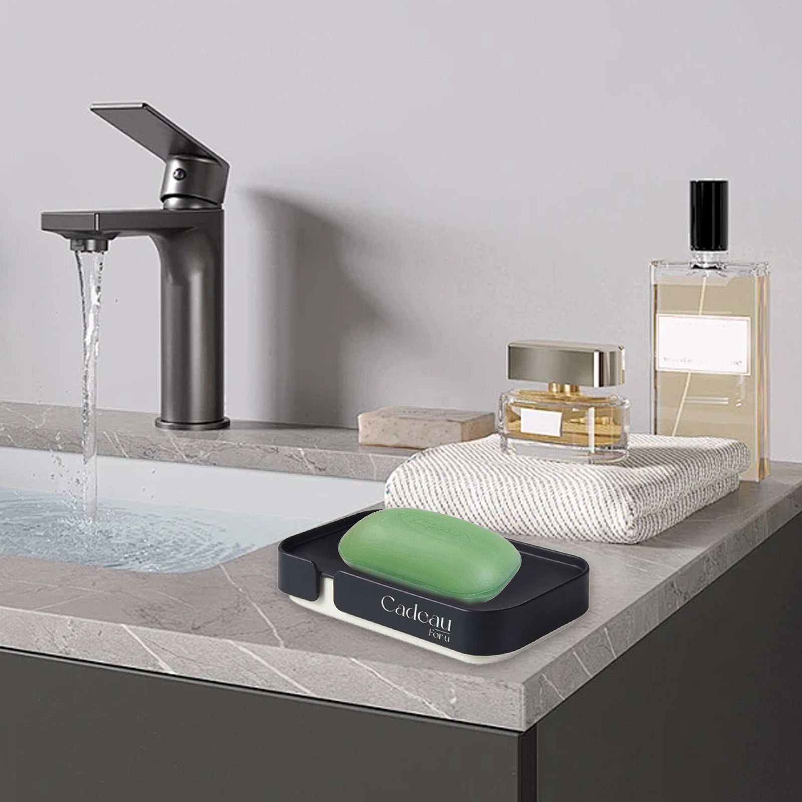 VOAVEKE Soap Case,Household Soap Box Bathroom Luxury Double Layer ...