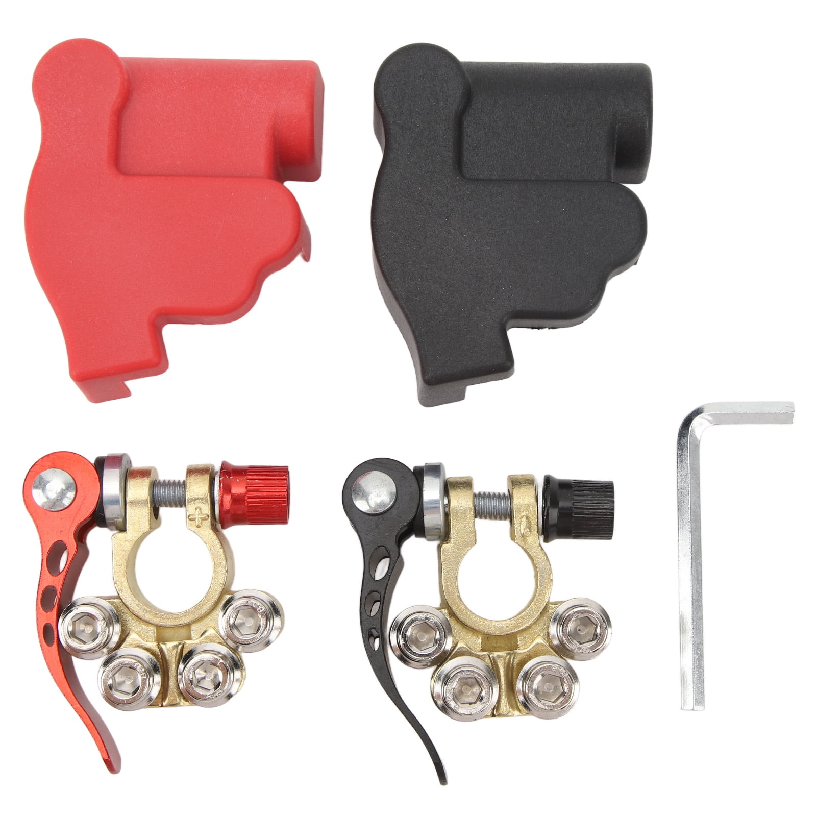 VOBOR 1 Pair Car Battery Terminal Connector Black Red Quick Release ...