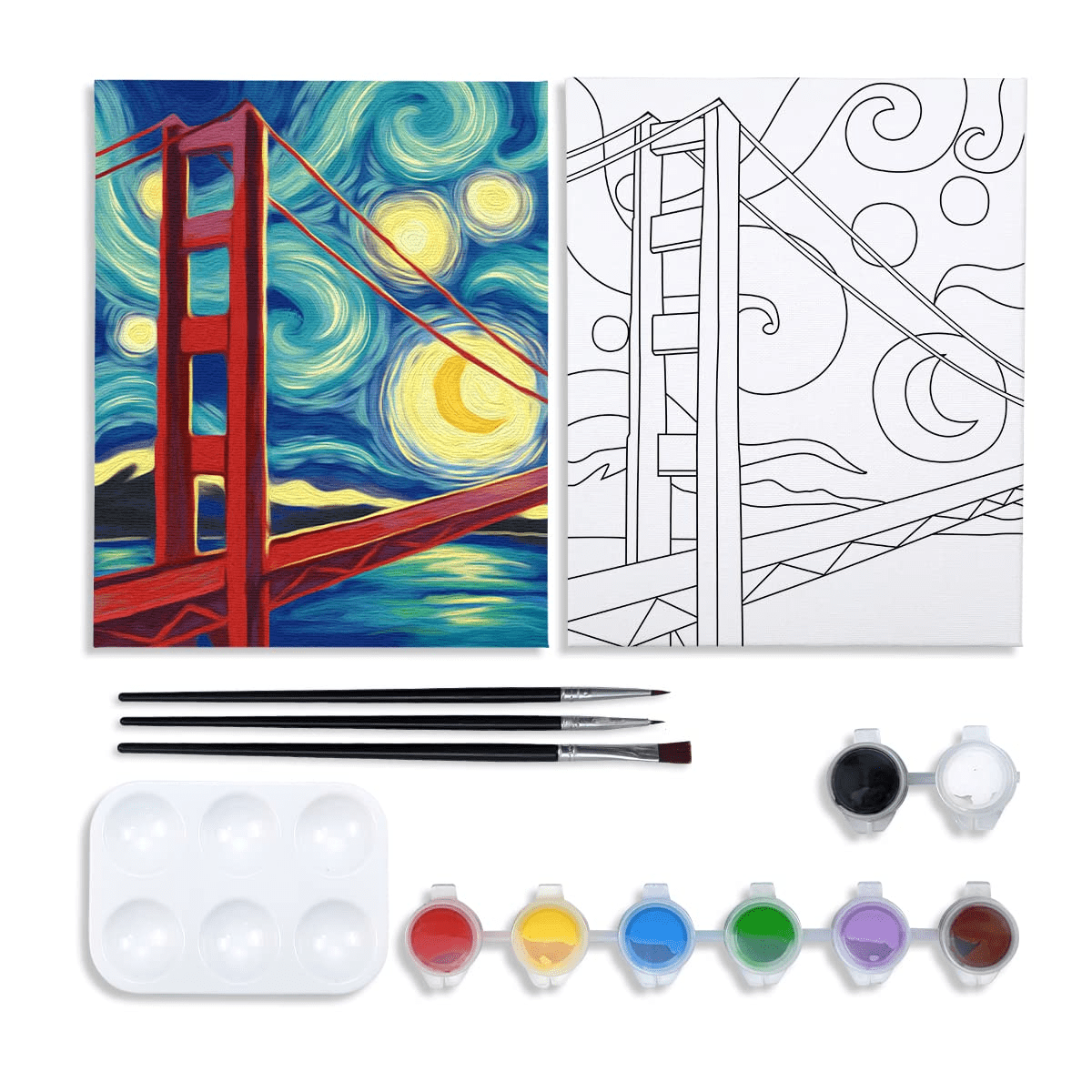 VOCHIC Canvas Painting Kit Pre Drawn Canvas for Painting for Adults ...