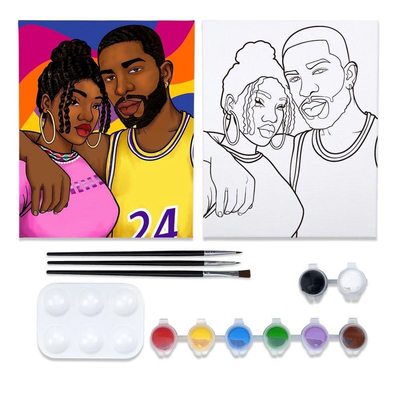 VOCHIC Canvas Painting Kit Pre Drawn Canvas Painting Set for Adult ...