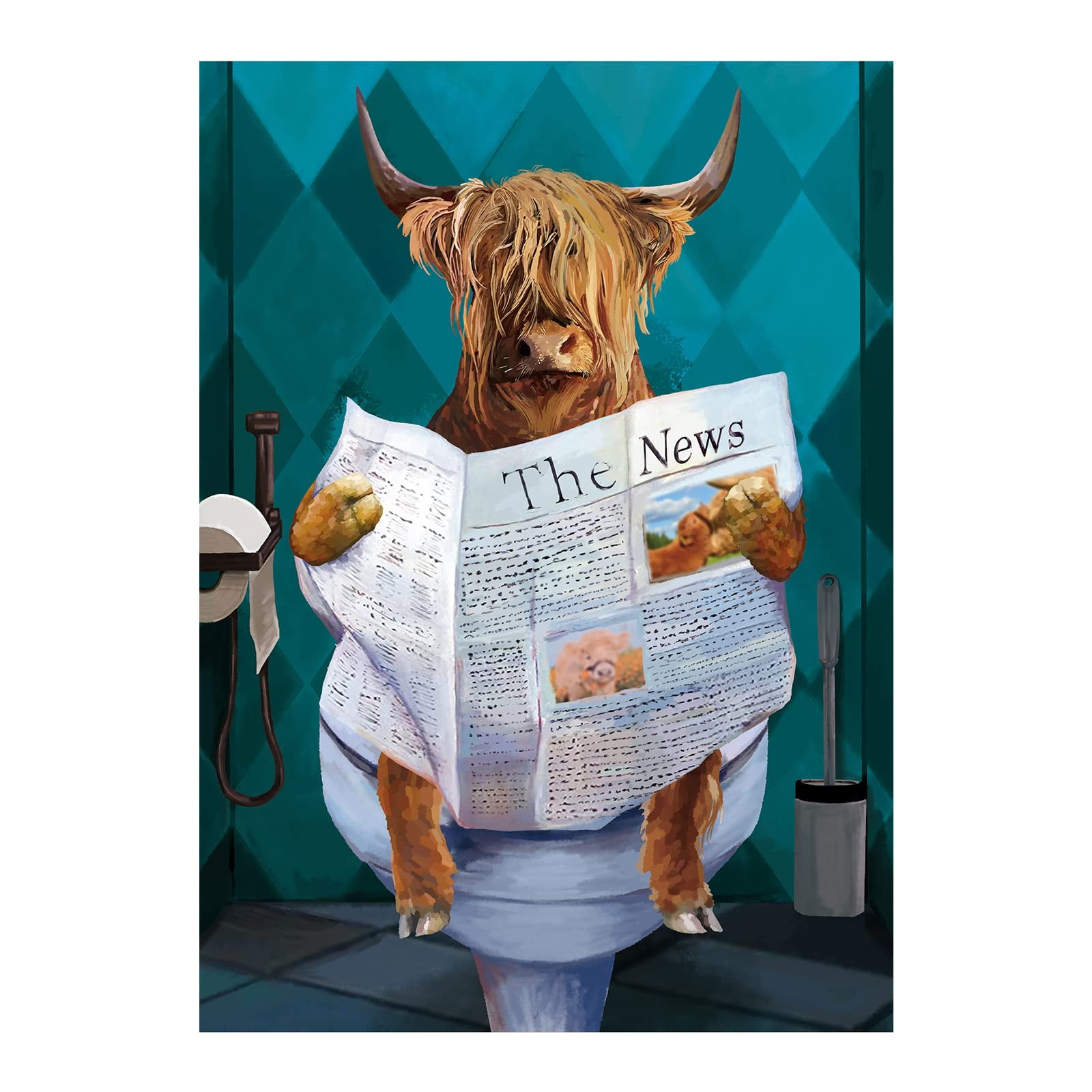 VOCHIC Cow Newspaper Diamond Art for Adults Kids, 5D Full Drill Diamond ...