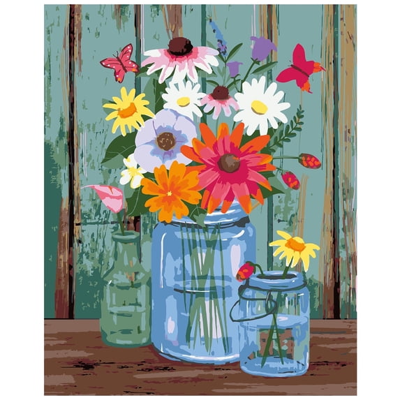 VOCHIC DIY Painting by Number Kits for Adults Kids 16x20 Inch Flower ...