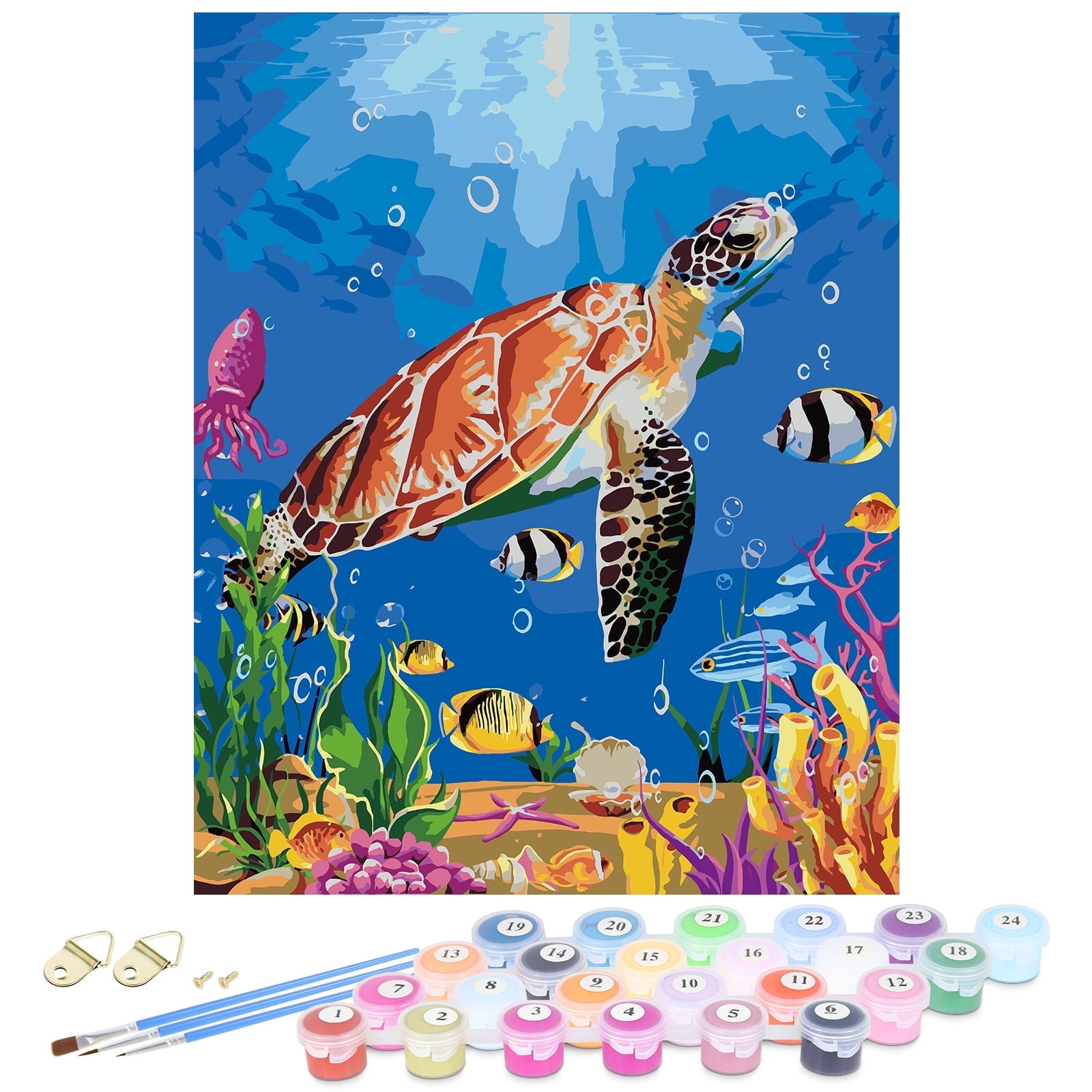 VOCHIC DIY Painting by Number for Adults Beginners Kids Sea Turtle ...