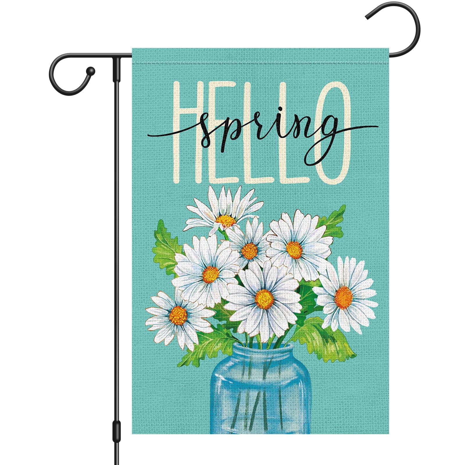 VOCHIC Hello Spring Garden Flag 12 x 18 Inch Burlap Double Sided ...