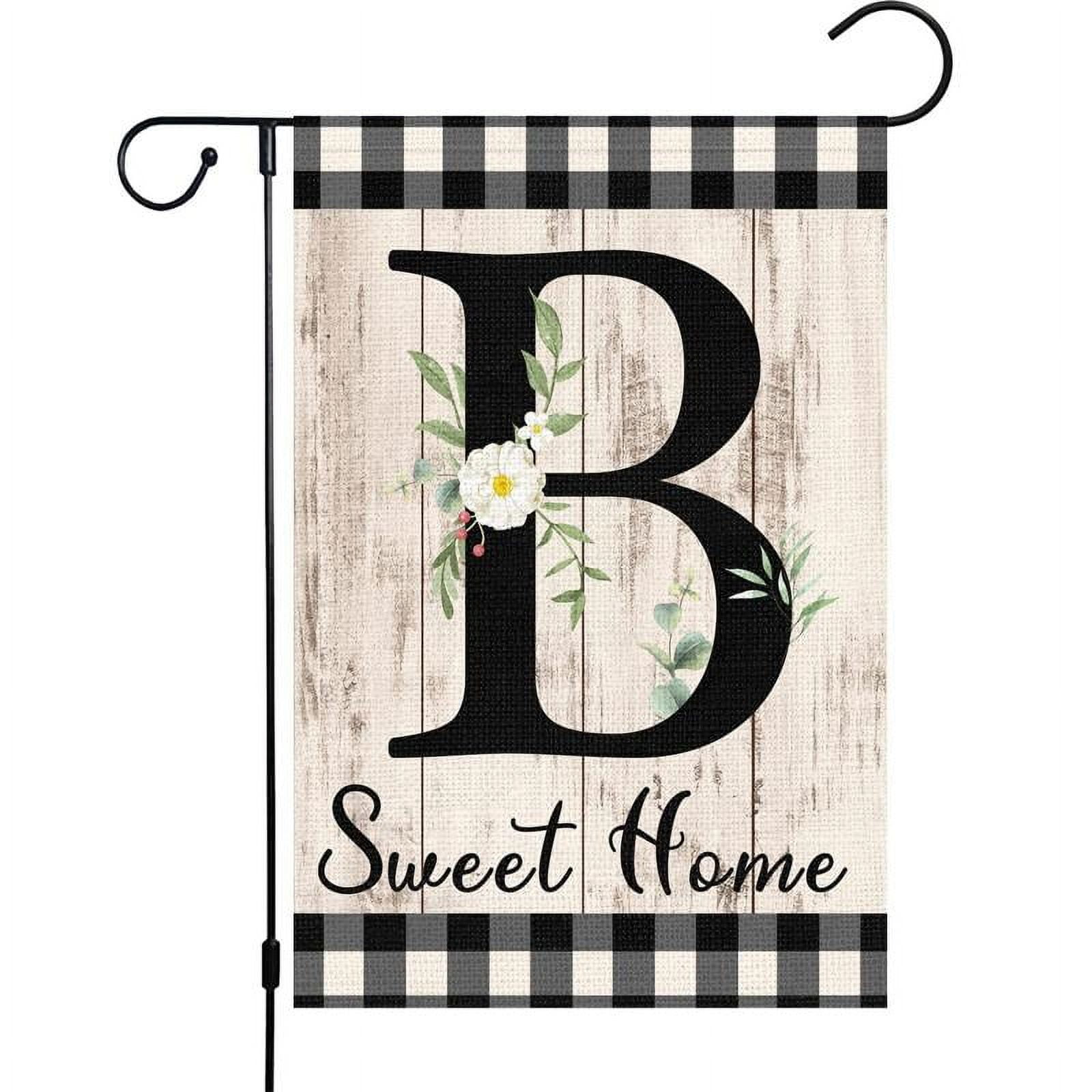 VOCHIC Monogram Letter B Initial Garden Flag 12x18 Welcome Initial ...
