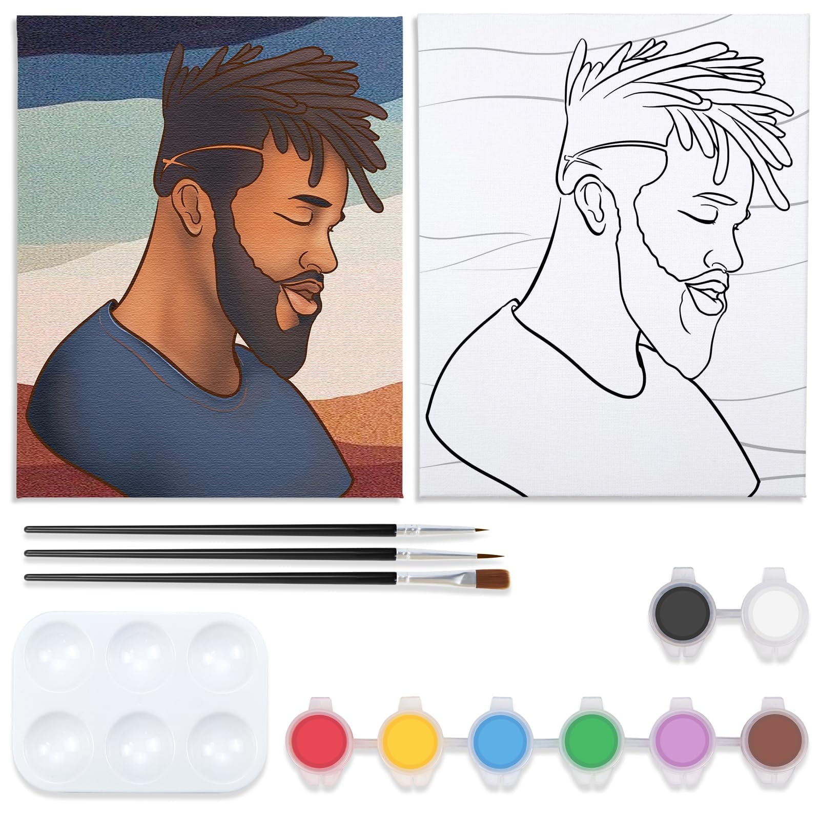 VOCHIC Paint and Sip Kit, Pre Drawn Canvas Painting Kit for Adults ...