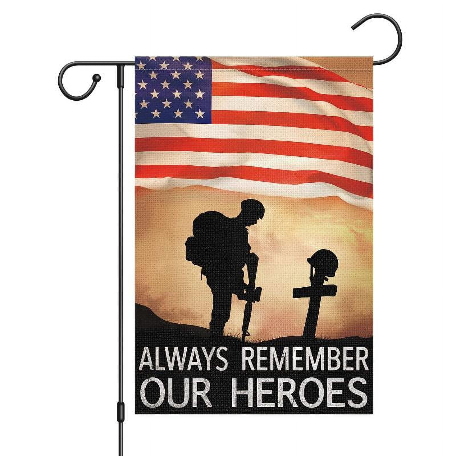 VOCHIC Patriotic Memorial Day USA Garden Flag 12x18 Military Soldiers ...