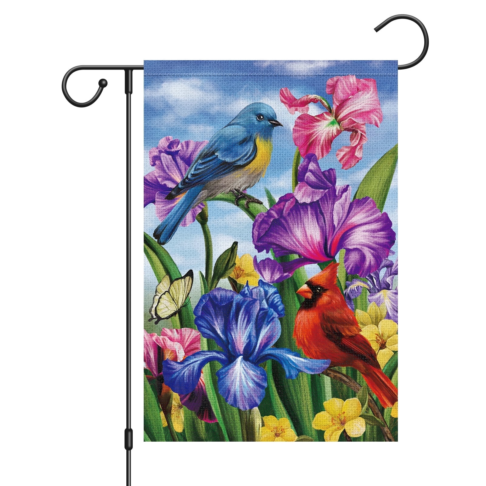 VOCHIC Welcome Spring Garden Flag 12x18 Double Sided Vertical, Burlap ...