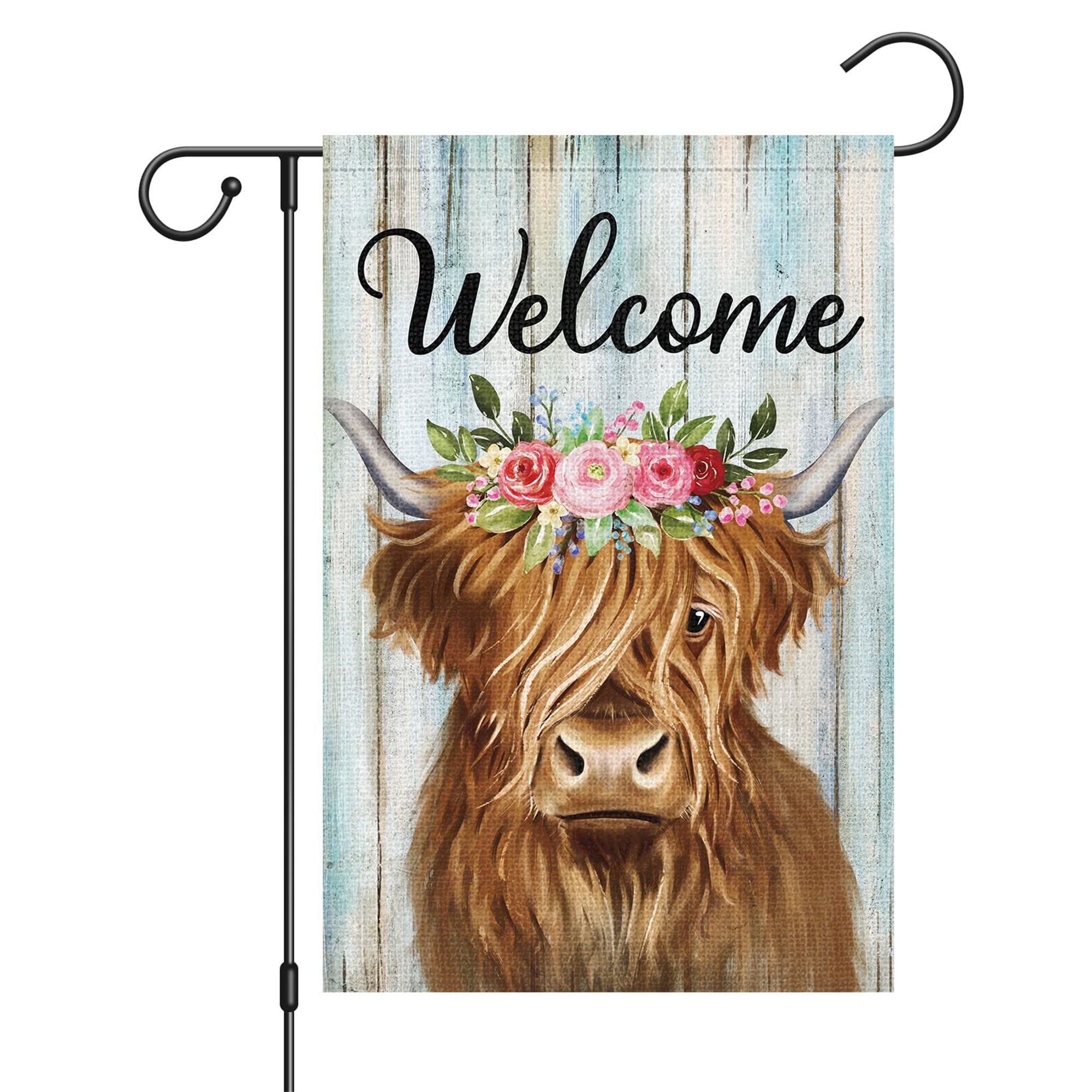 VOCHIC Welcome Spring Garden Flag 12x18Inch Rustic Farmhouse Scottish ...