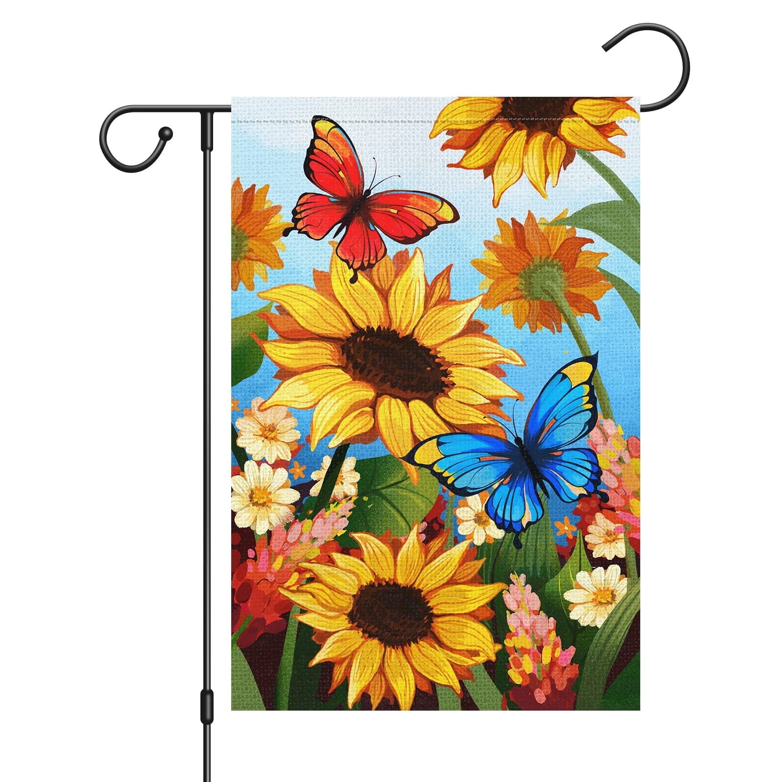 VOCHIC Welcome Summer Spring Floral Garden Flag 12x18 Double Sided ...
