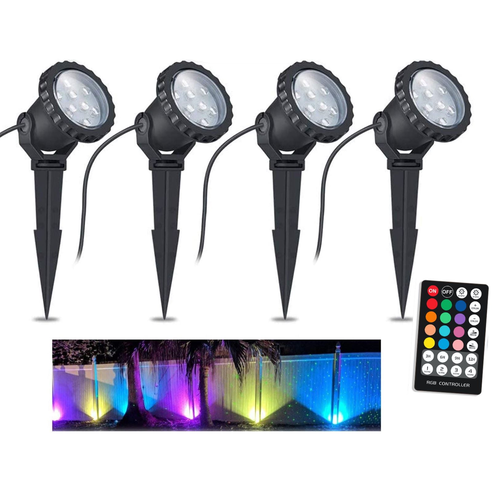 VOCOCIDOL Color Changing LED Landscape Lights 12W Landscape Lighting ...