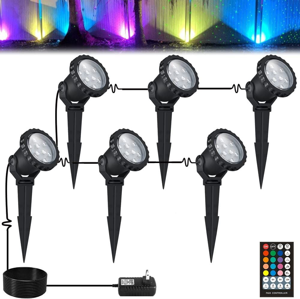 VOCOCIDOL Color Changing LED Landscape Lights 18W Landscape Lighting ...