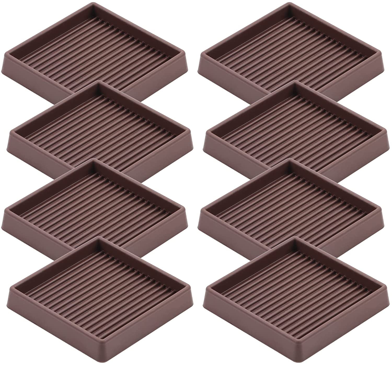 VOCOMO 3X3 Caster Cups, Square Rubber Furniture Cups with Anti-Sliding ...