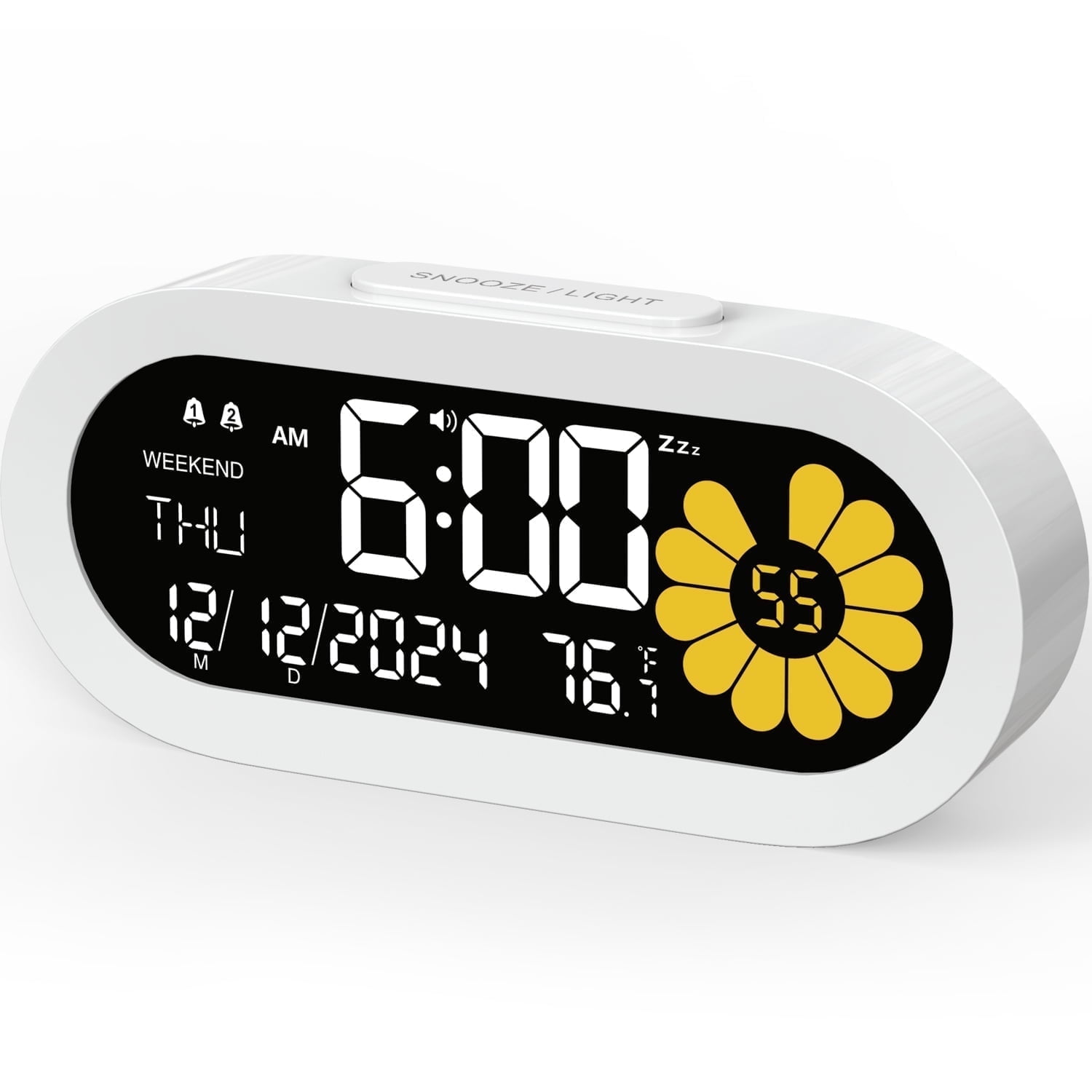 VOCOO Alarm Clock for Bedroom, Battery Operated Mini Desktop 4.55 ...