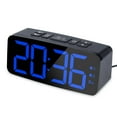VOCOO Blue LED Digital Desktop Alarm Clock 6.3" Large Display for ...