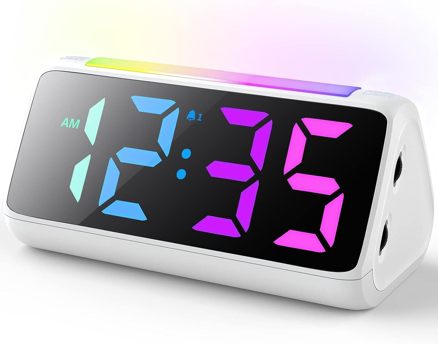 VOCOO Digital Alarm Clock for Bedrooms, RGB Colorful Display with ...