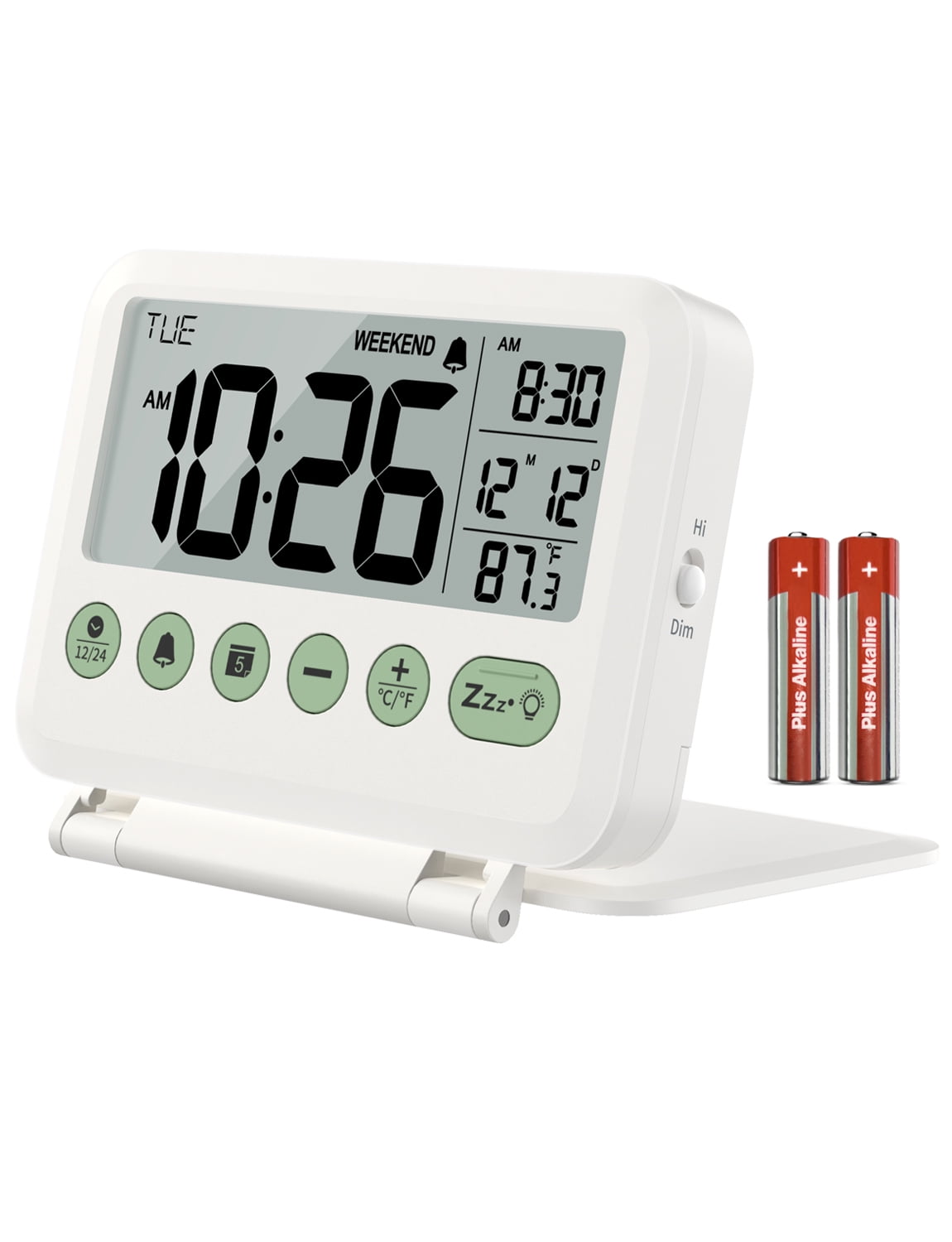 VOCOO Digital Travel Alarm Clock, Bedside LCD Clock with Date ...