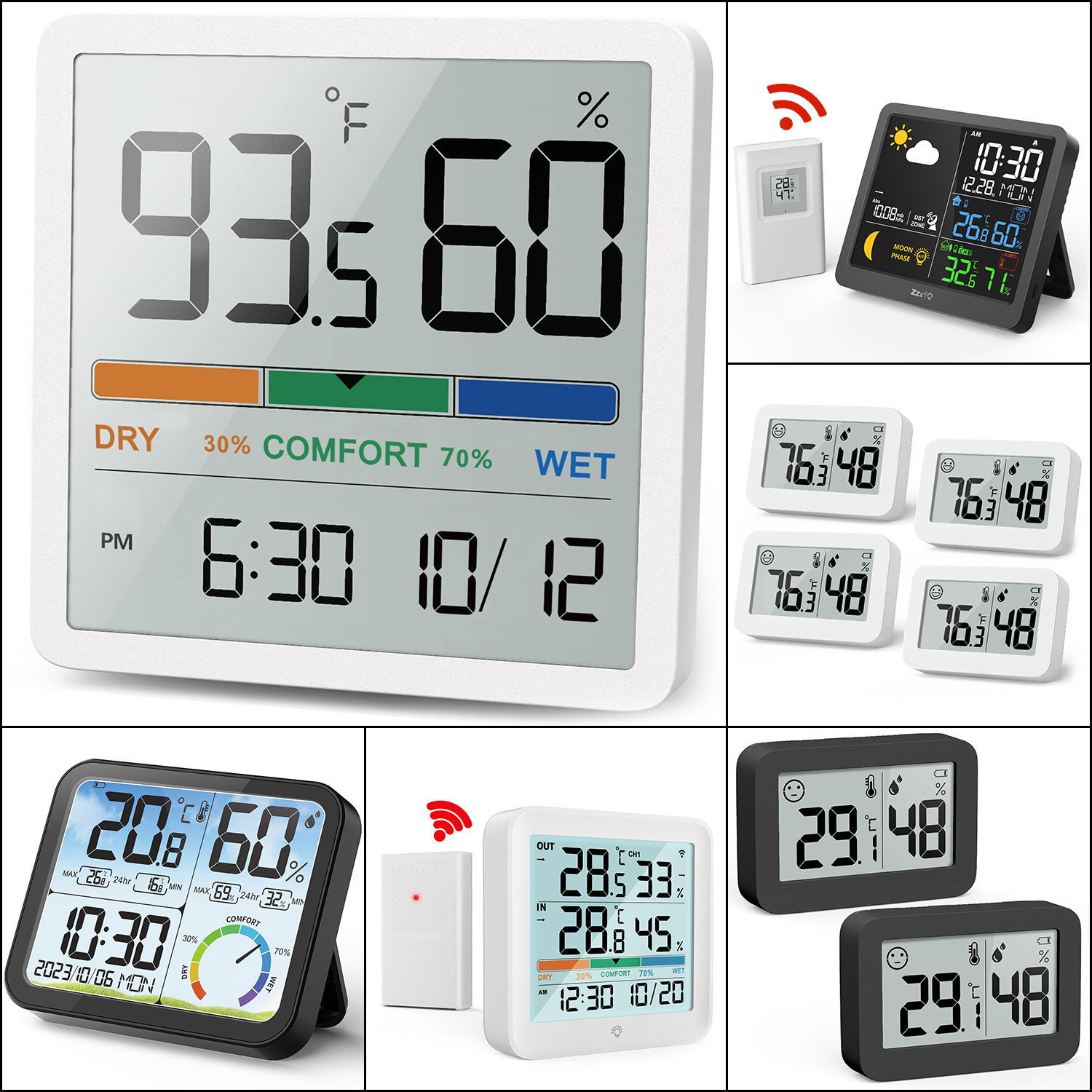 ThermoPro TP55 Digital Hygrometer Indoor Thermometer Humidity Gauge ...