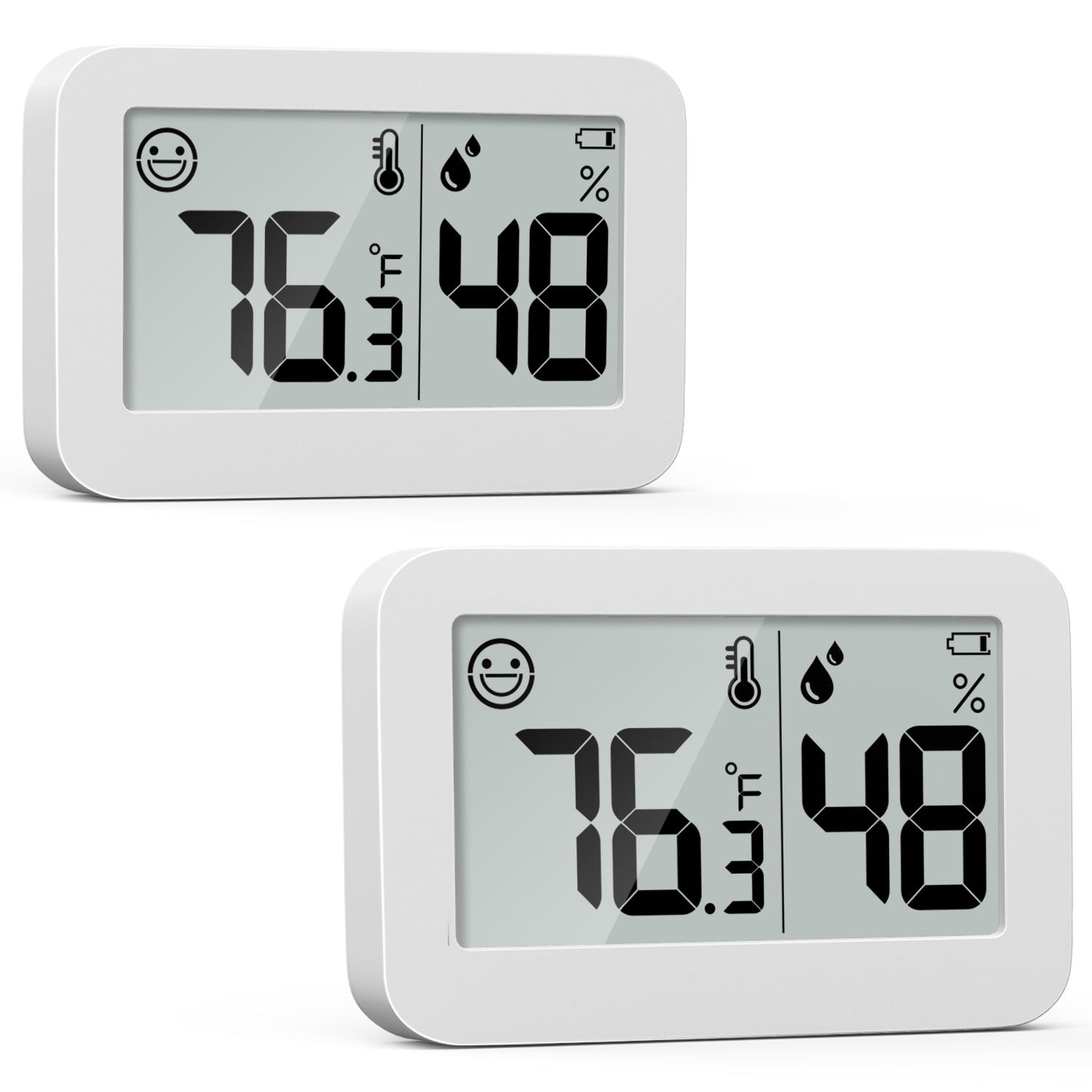 VOCOO Mini Indoor Hygrometer Thermometer, Digital Room Monitor, White ...