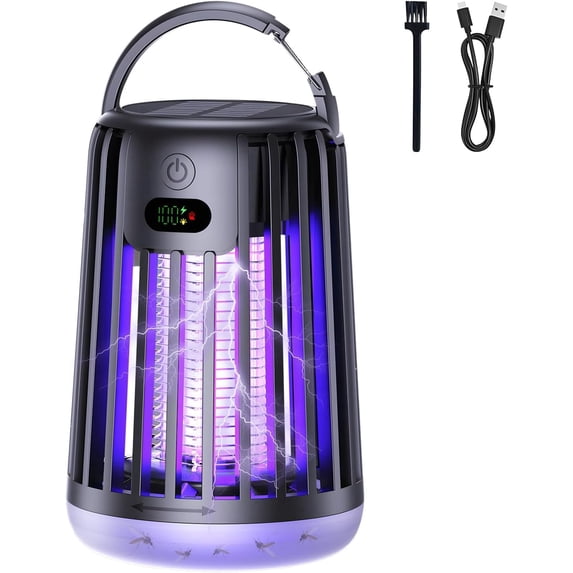 VOCOO Solar Bug Zapper Outdoor Indoor, 2 in 1 Mosquito Zapper & Camping ...