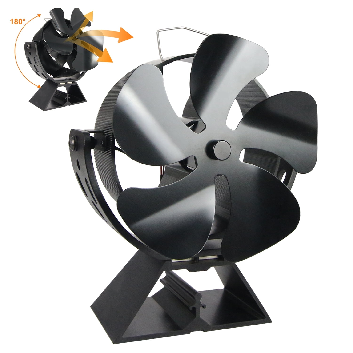 VODA Newly Designed 5 Blades Wood Stove Fan Heat Powered With 180 ...