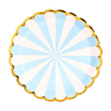 Exquisite Tinted Plates 80-Piece Party Set, Peacock with Gold Rim, 40 x ...