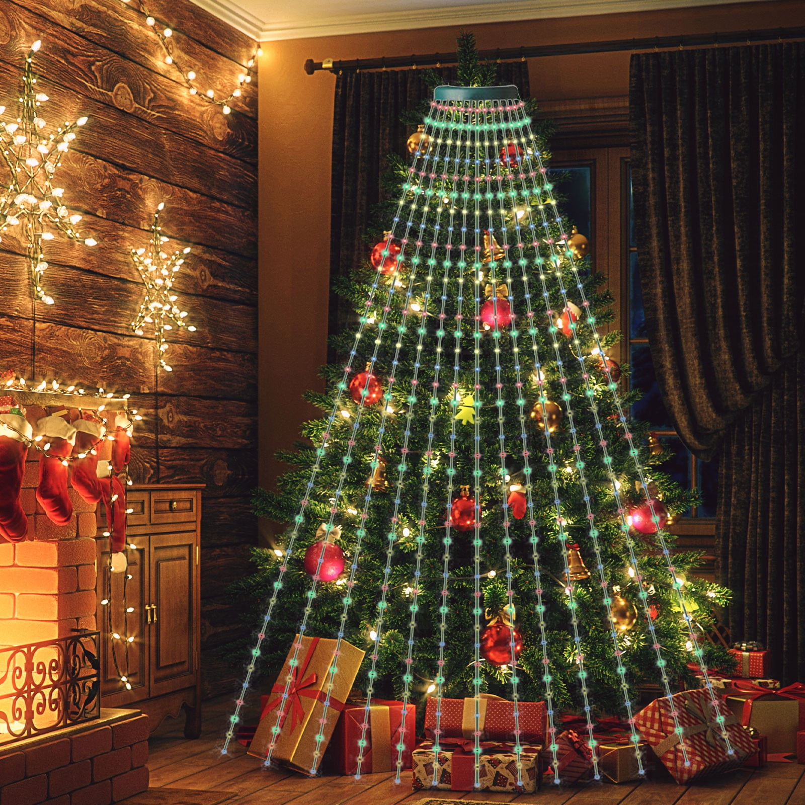 6.5Ft 16 LED Outdoor Christmas Decoration Lights, Waterfall Fairy ...