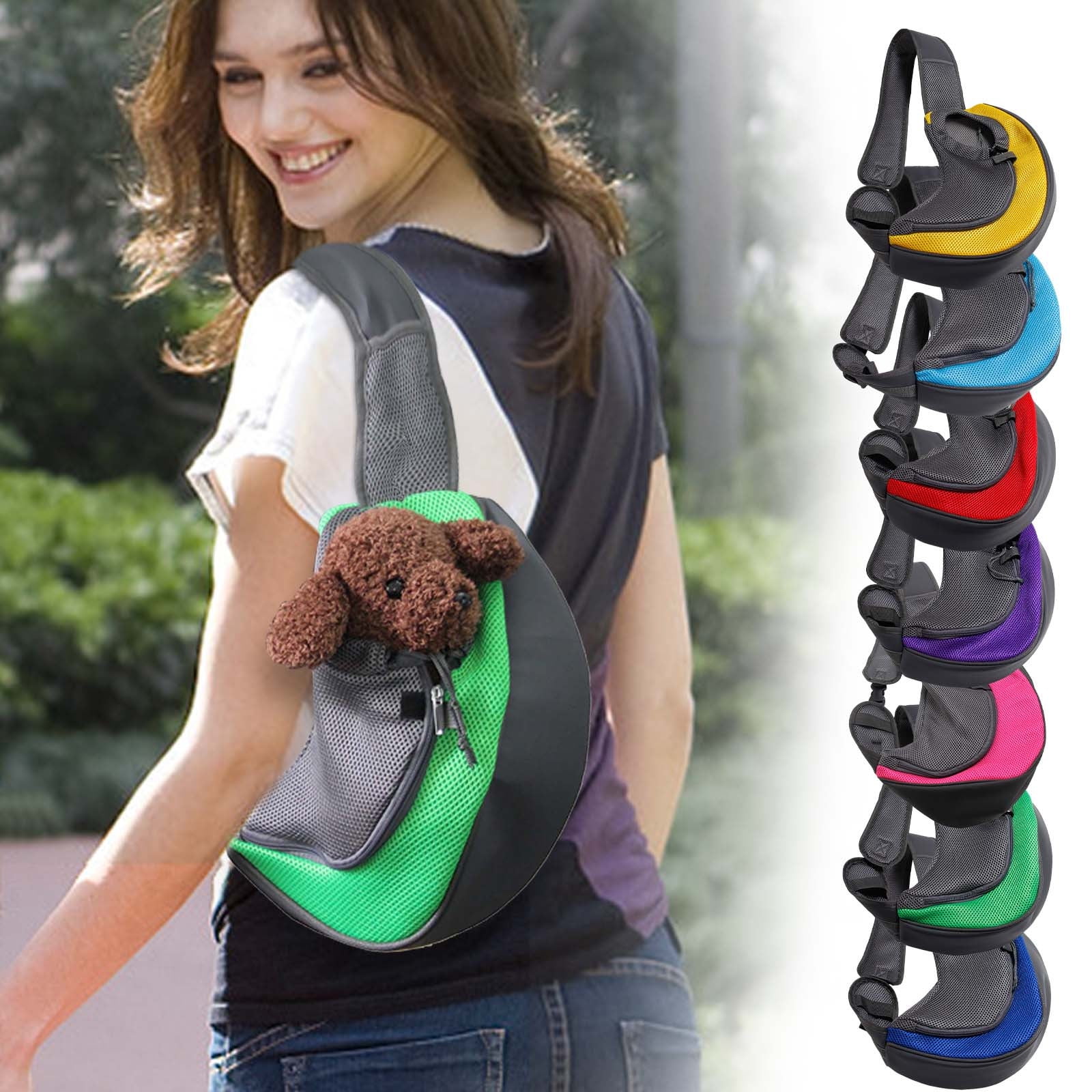 Hands-Free Pet Sling Carrier - Safe Comfortable Crossbody Bag Sling Bag ...