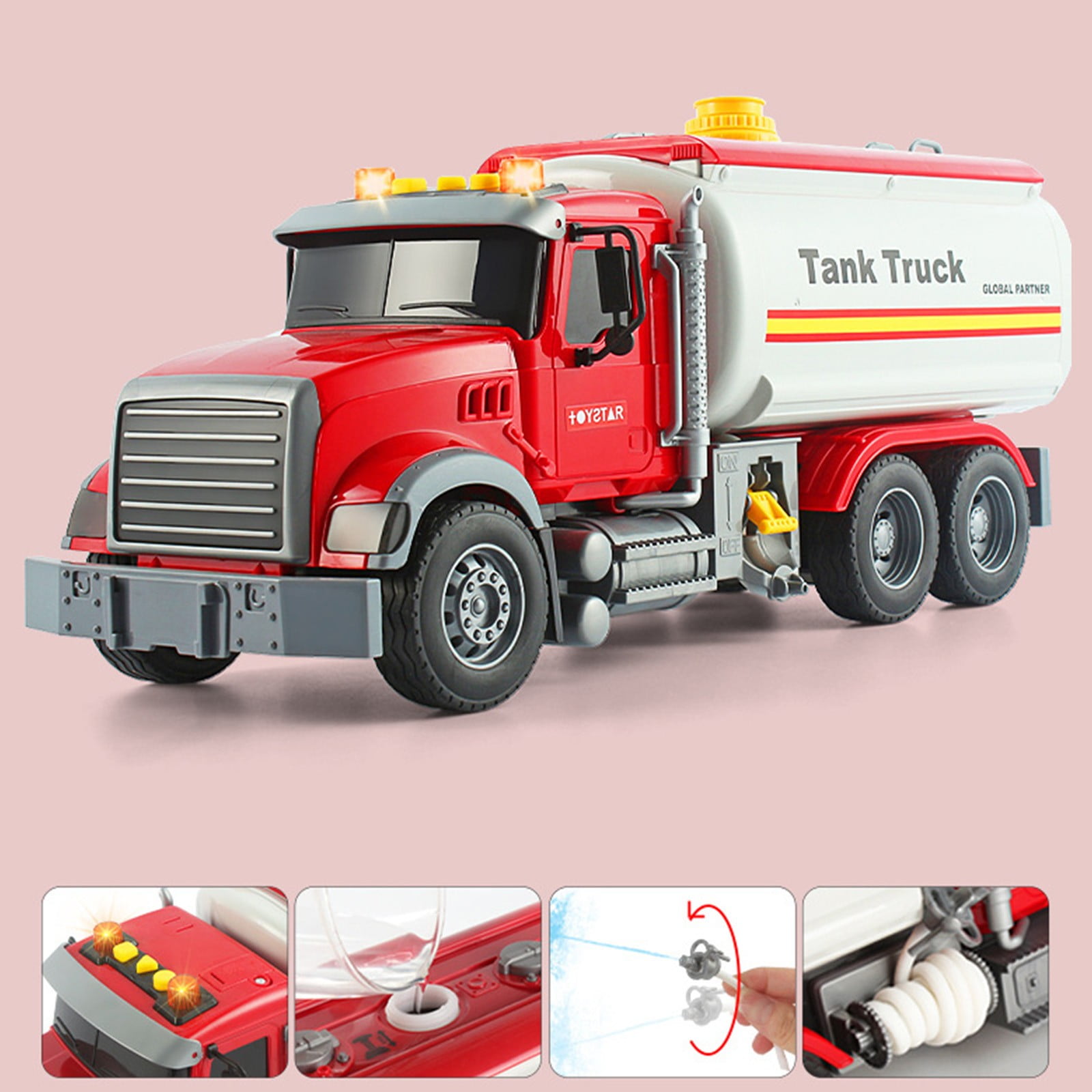 Kids Oil Tanker Truck Toy Simulation Construction Vehicle Model ...