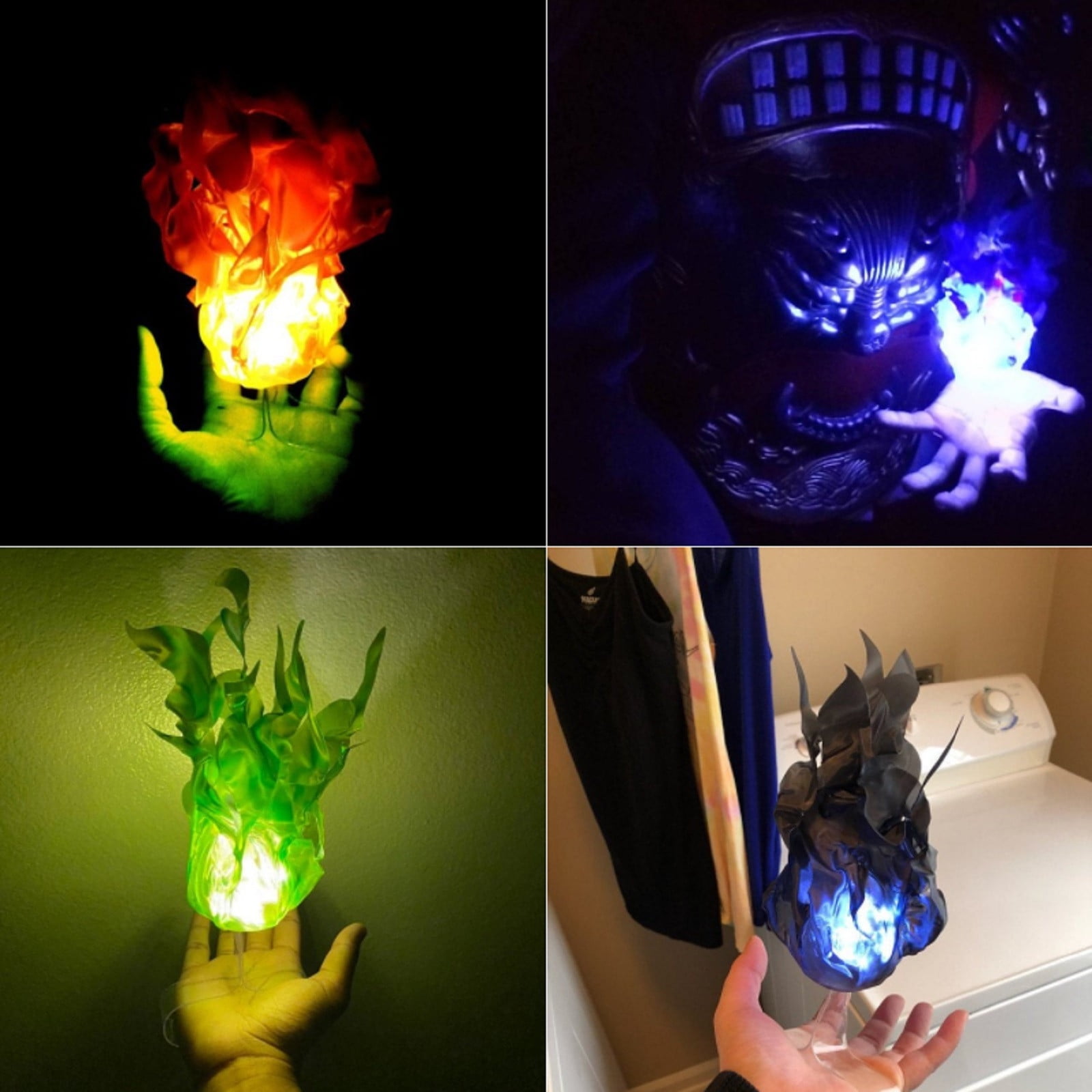 LED Floating Fireball Prop with Adjustable Strap, Palm Simulation Flame ...