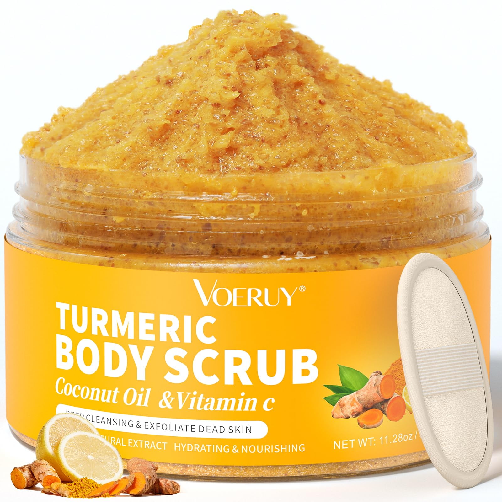 Body Scrub,Turmeric Exfoliating Scrub, TMA2 with Coconut Oil & Vitamin ...