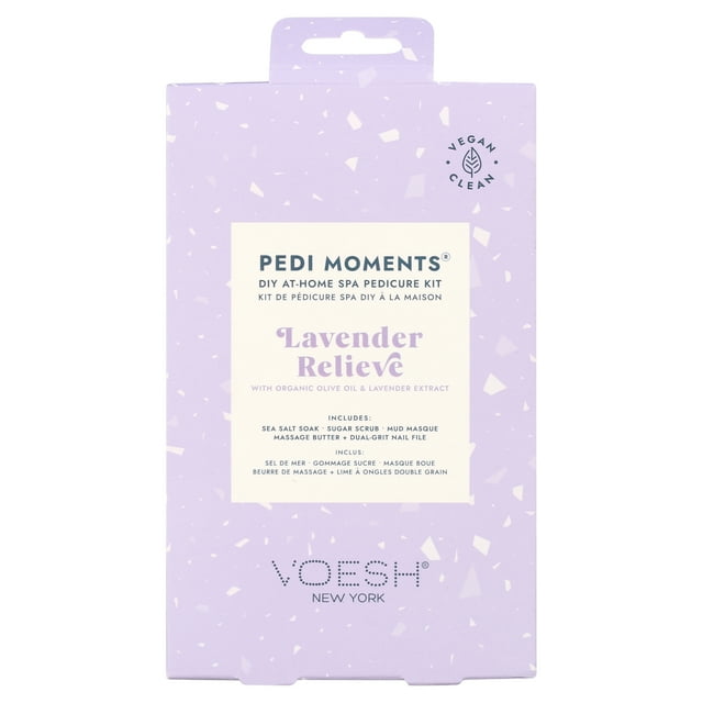 VOESH Pedi Moments 4 Step Pedicure Kit in Lavender Relieve: Includes ...