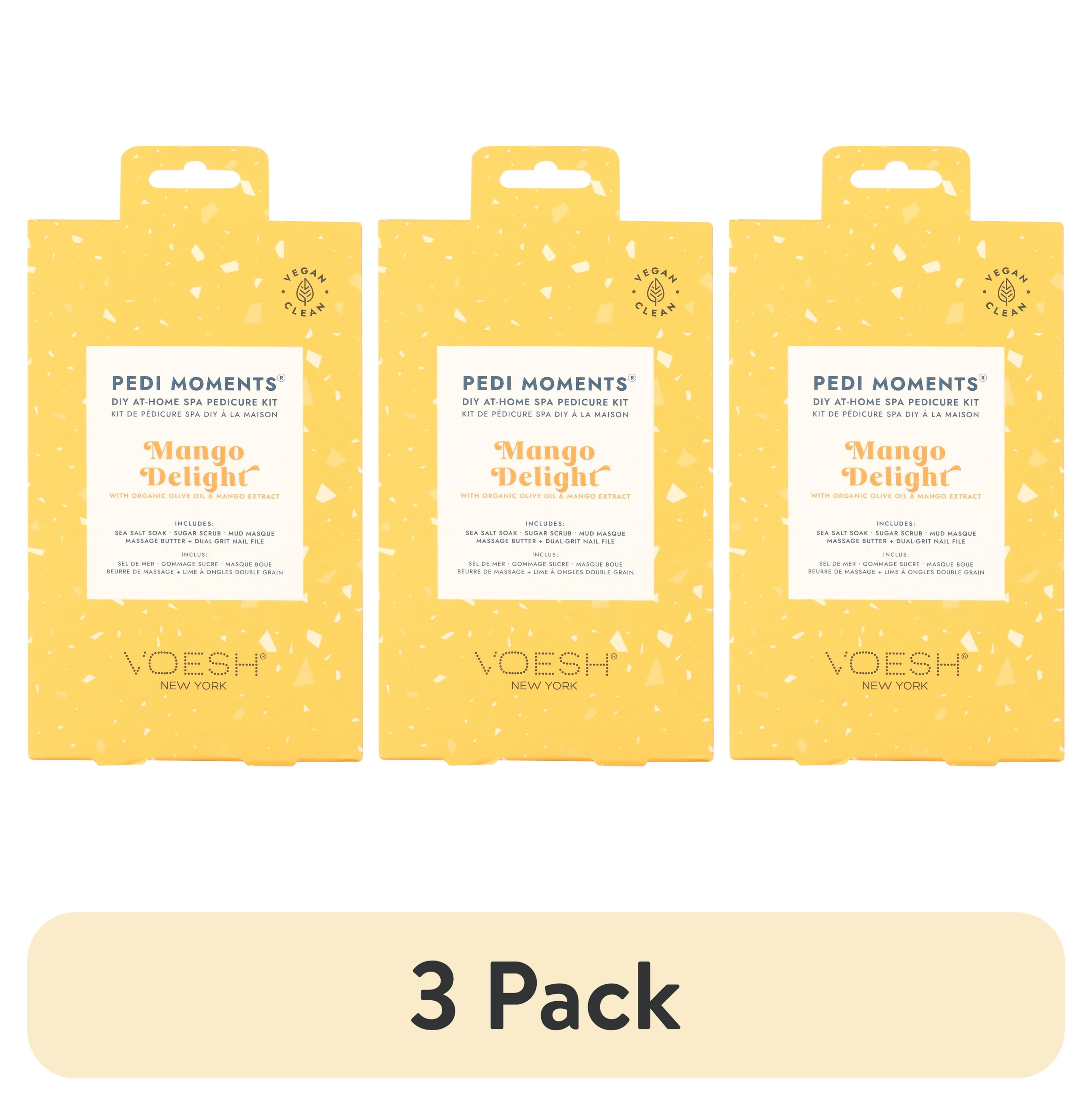 (3 pack) VOESH Pedi Moments 4 Step Pedicure Treatment in Mango Delight - Walmart.com