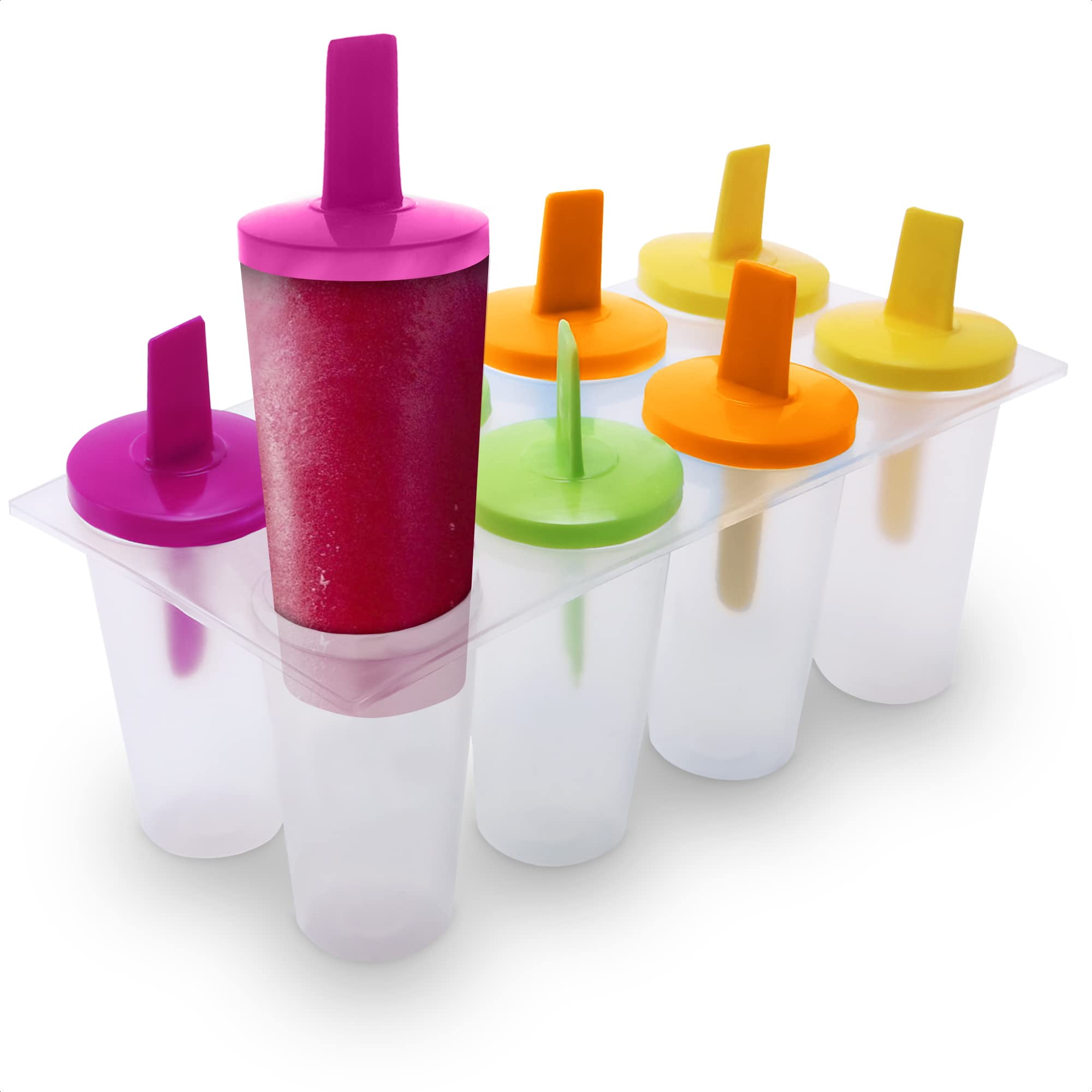 VOGDORA Toddler Popsicles Molds with Sticks, 8-Cavity Small Popsicle ...
