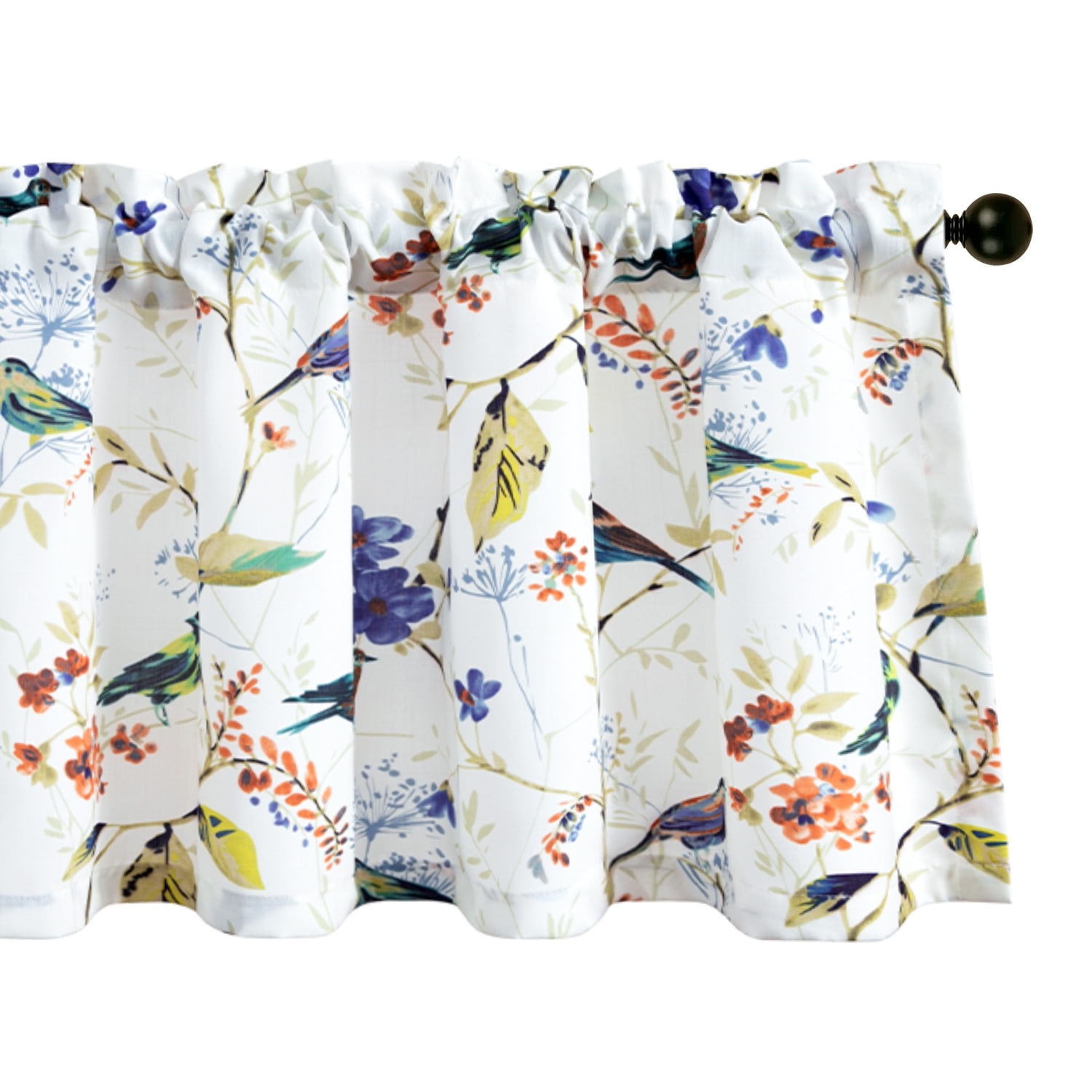 VOGOL Bird Pattern Window Valance, Light Filtering Curtain for Kitchen ...