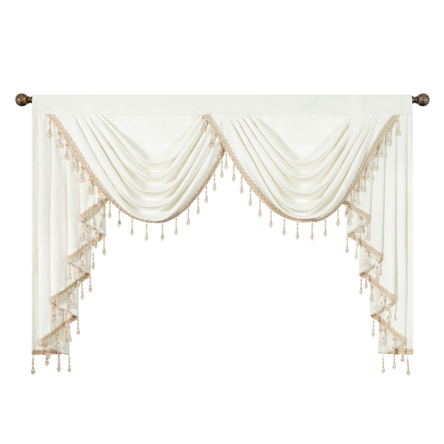 VOGOL European Swag Valances, Soft Light Filtering Velvet Curtain ...