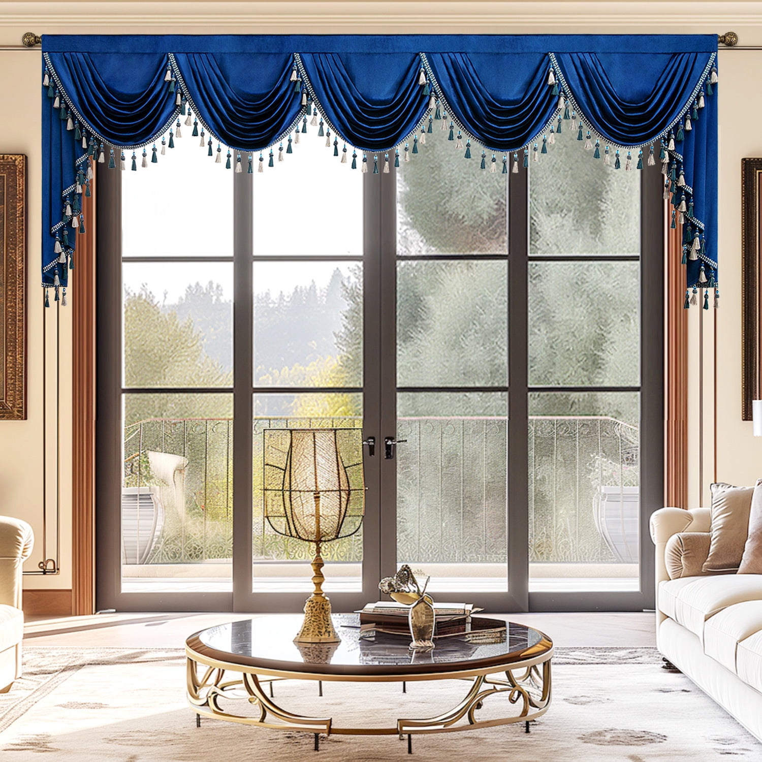 VOGOL Extra Wide Velvet Curtains Valance, Soft Thick Fabric Rod Pocket ...
